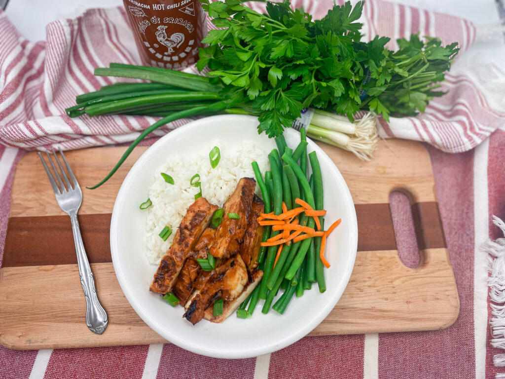Hawaiian BBQ Grilled Chicken with Rice and Green Beans - Mqt Nutrition