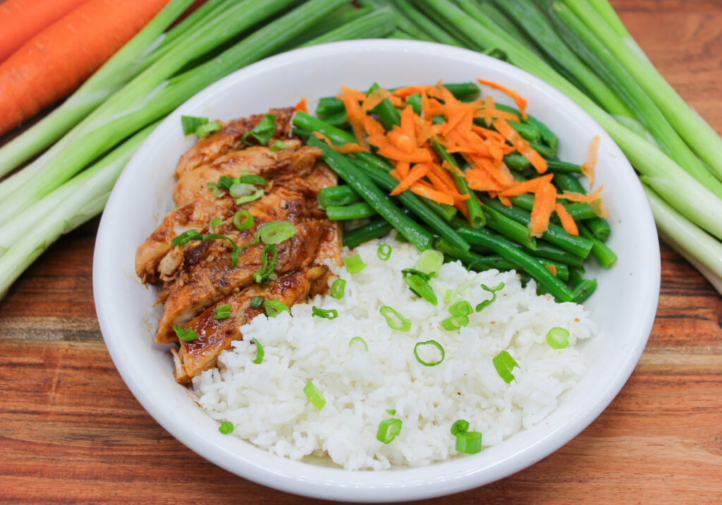Hawaiian BBQ Grilled Chicken with Rice and Green Beans - Mqt Nutrition
